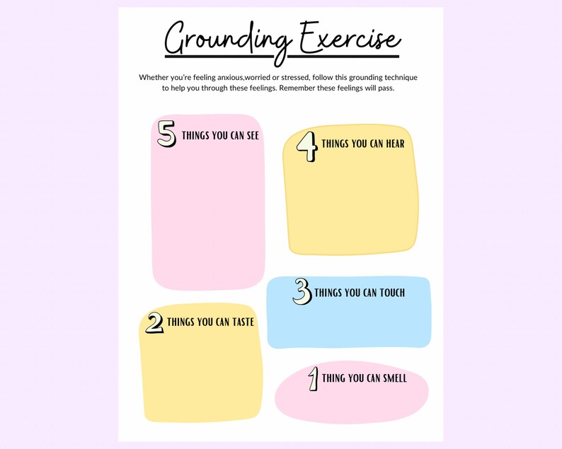 Grounding Exercise for Teenagers, Therapy Worksheet, Teen Counselling ...