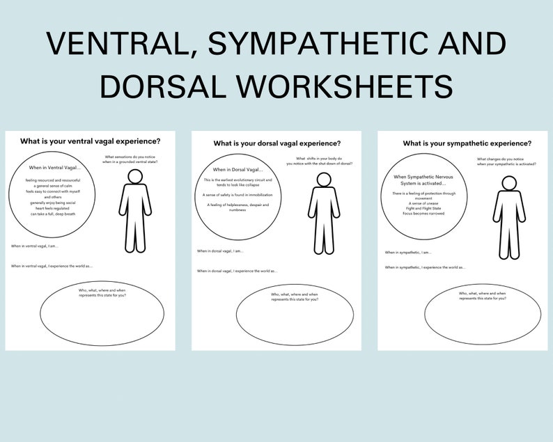 Polyvagal Theory Worksheets: Nervous System Mapping (PDF Digital ...