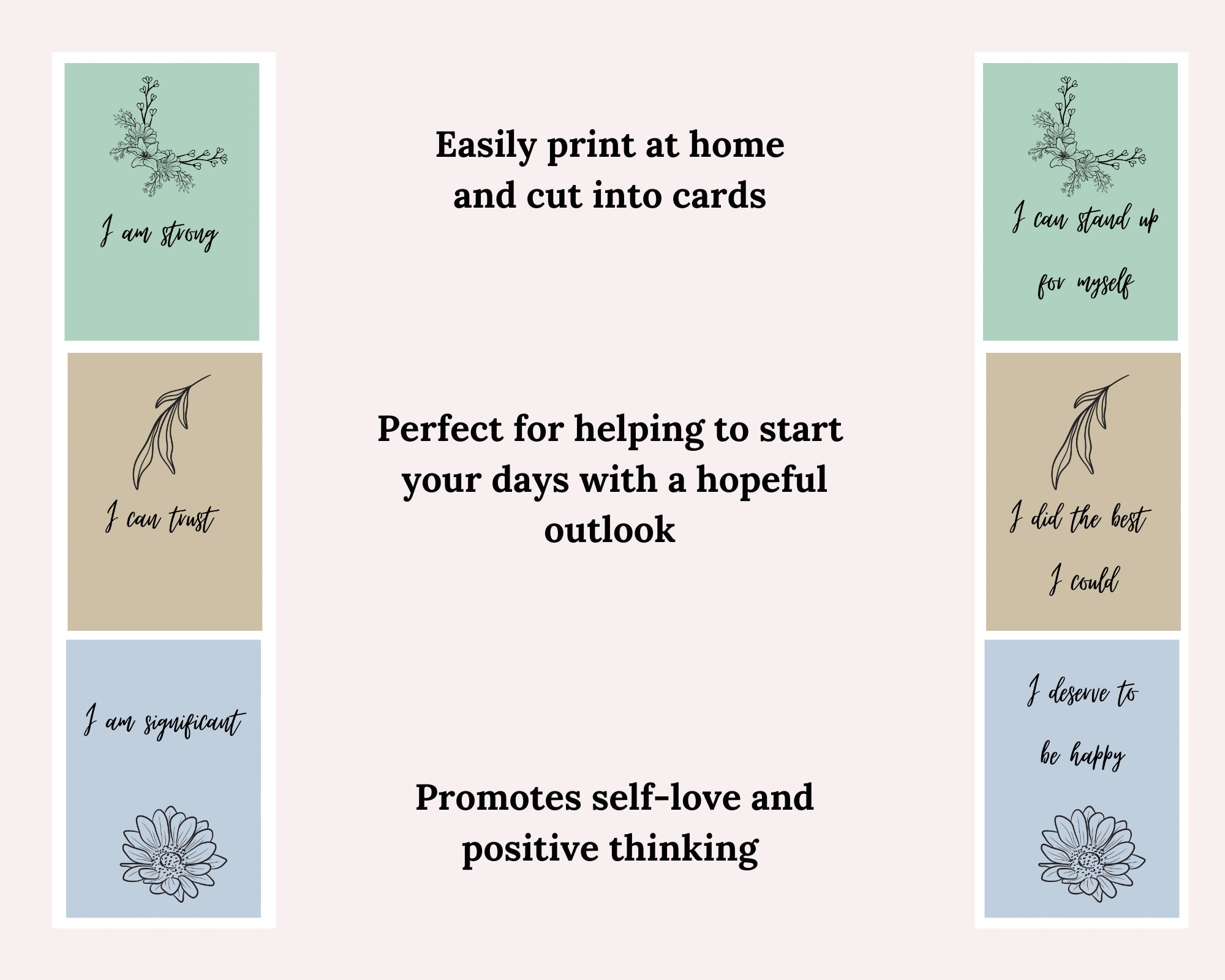 18 Affirmation Cards / Kindness Cards / Words of Affirmation ...