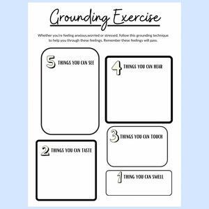 Grounding Exercise Worksheet for Kids & Teens (digital Download) - Etsy