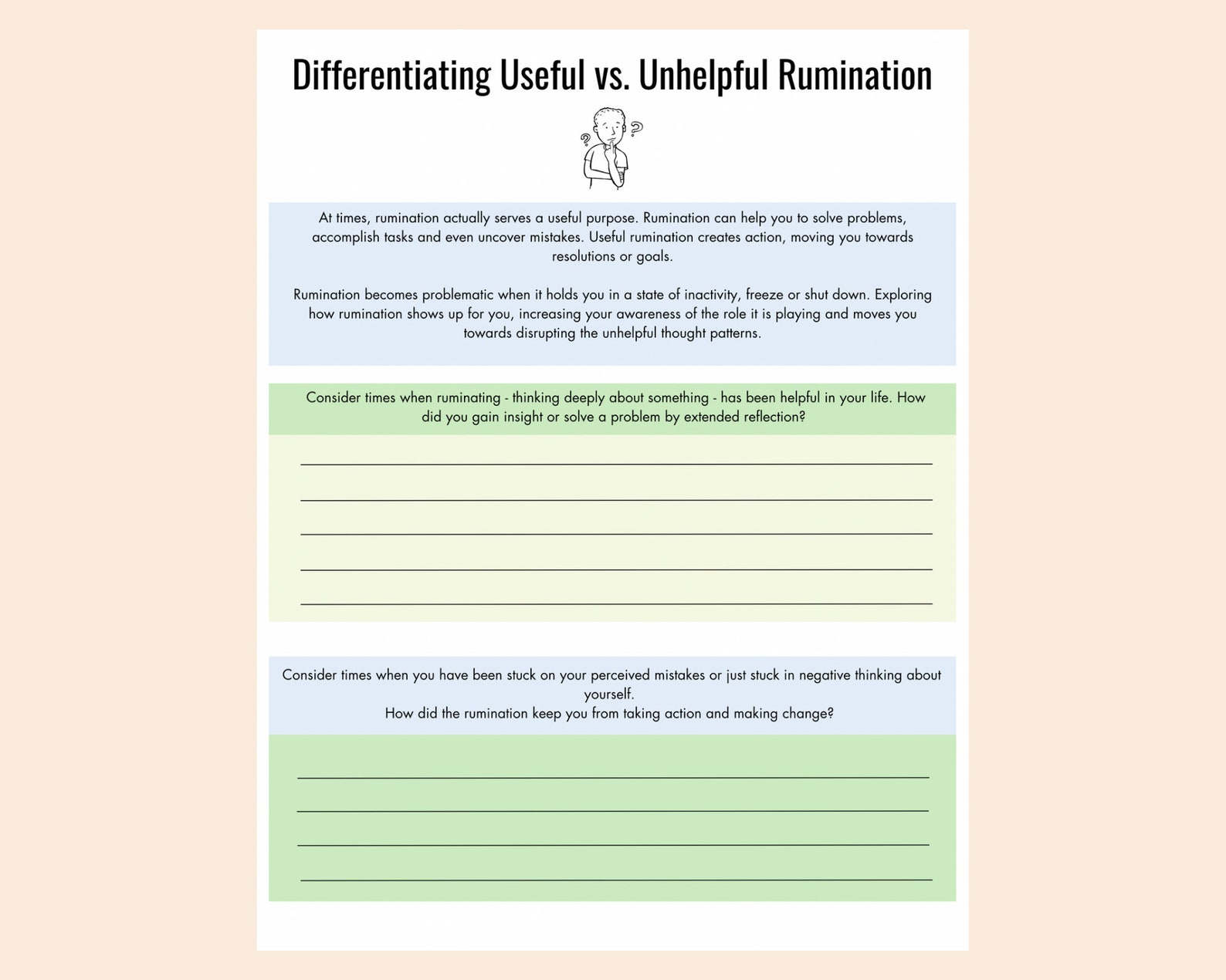 Disrupting Rumination Worksheets / Strategies for Responding to ...