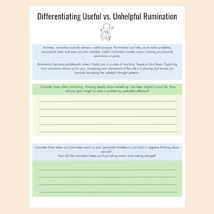 Disrupting Rumination Worksheets / Strategies for Responding to ...