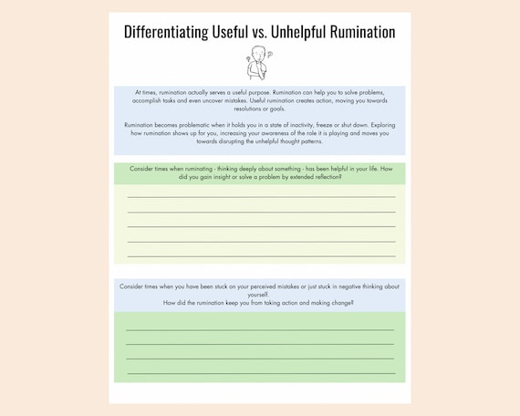 Rumination Worksheets Battling Ruminations — Iulian Olariu