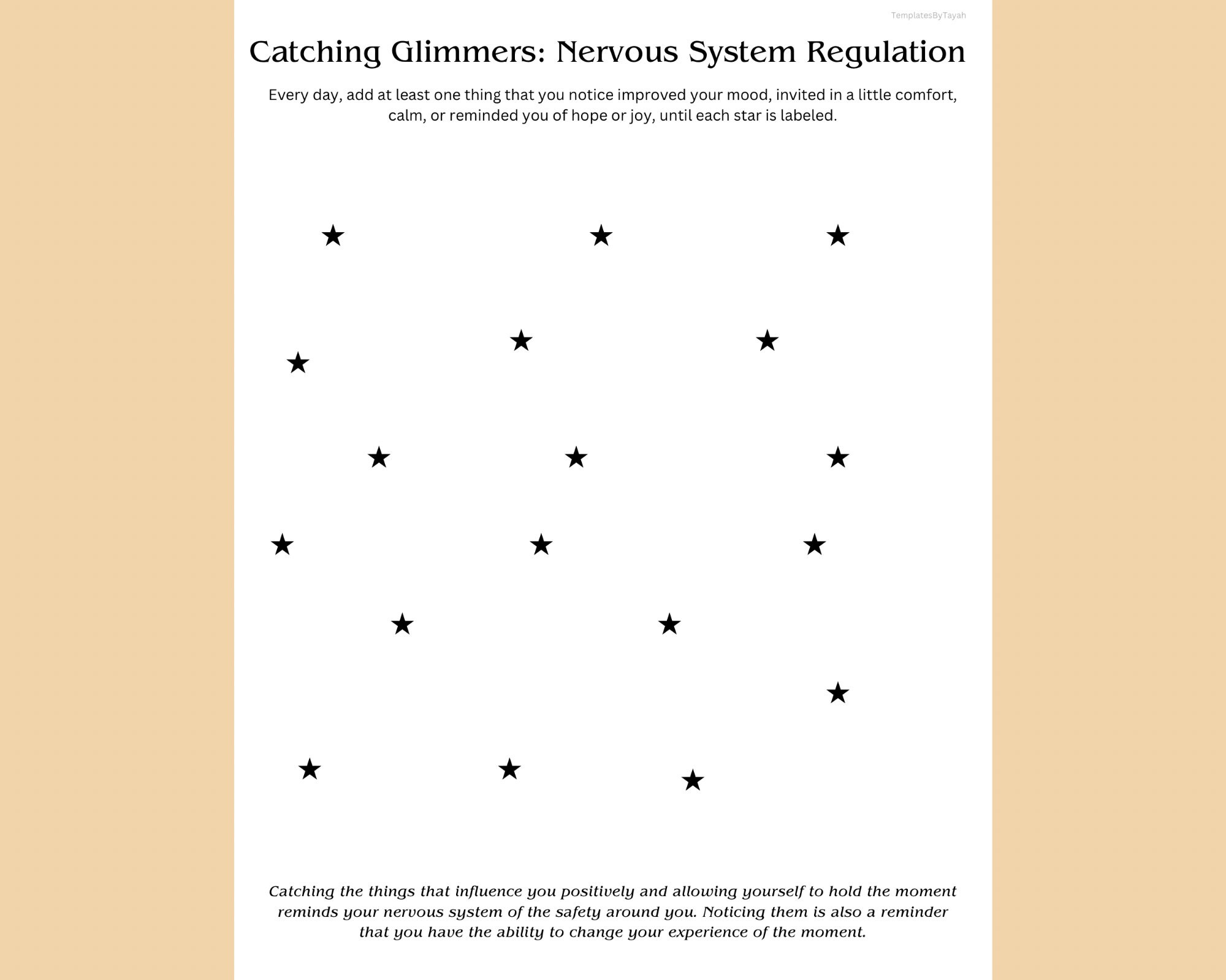 Catching Glimmers Nervous System Regulation Worksheet / Polyvagal ...