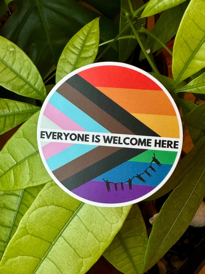 Everyone is Welcome Here Sticker: Inclusive Pride Vinyl Sticker - Etsy