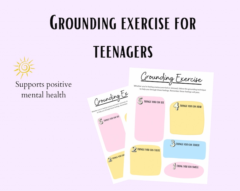 Grounding Exercise for Teenagers, Therapy Worksheet, Teen Counselling ...