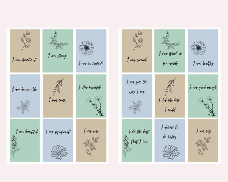18 Affirmation Cards / Kindness Cards / Words of Affirmation ...