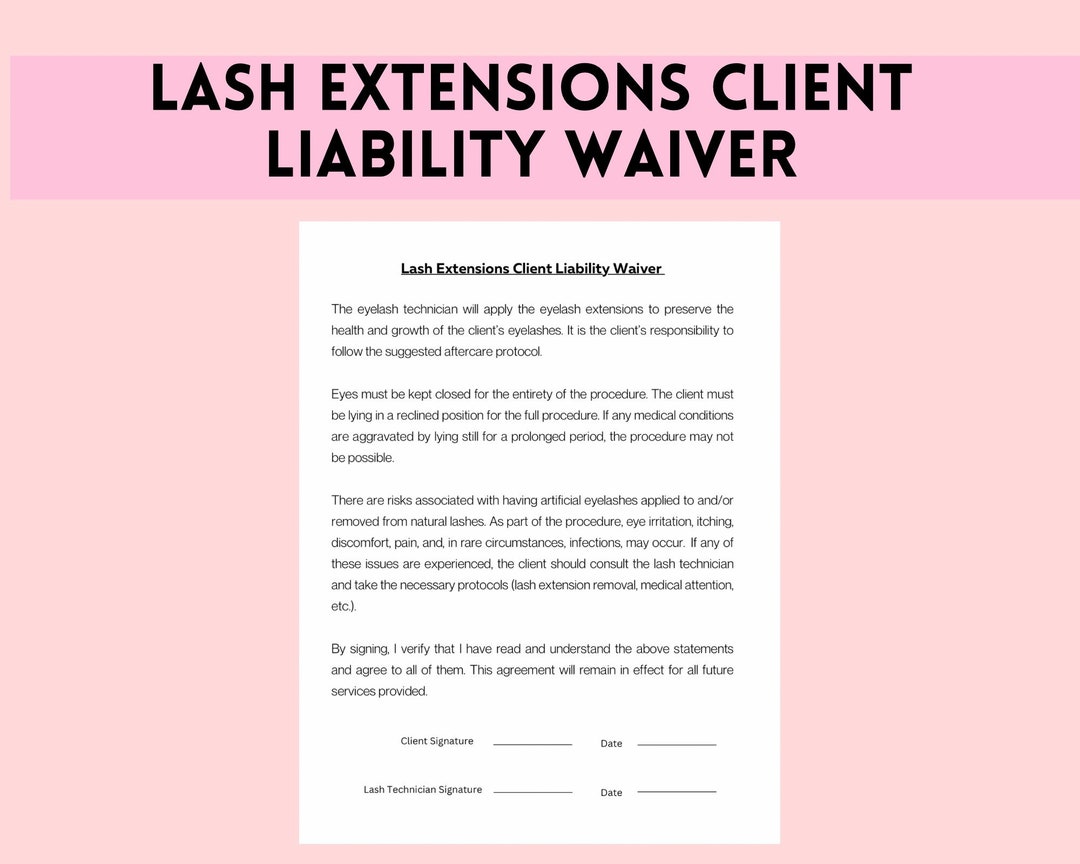 Lash Extensions Client Liability Waiver / Eyelash Extensions ...