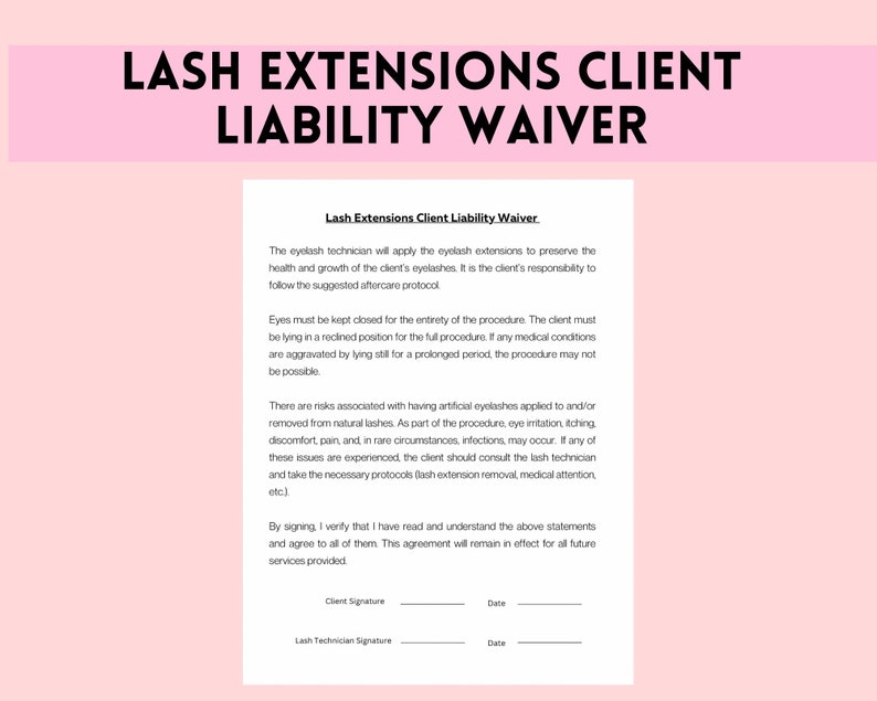 Lash Extensions Client Liability Waiver / Eyelash Extensions ...