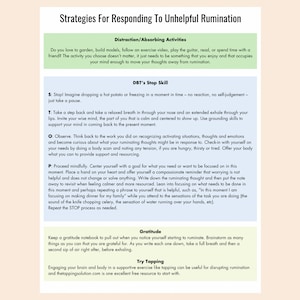 Disrupting Rumination Worksheets / Strategies for Responding to ...