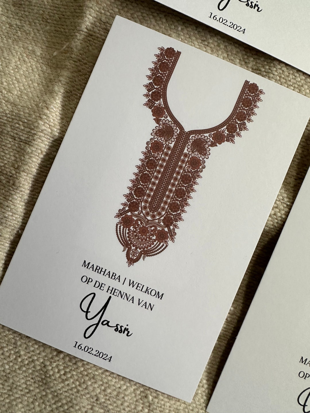 Henna Table Card for Men - Etsy