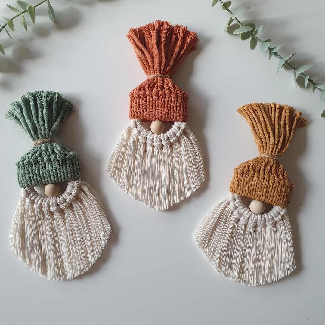 Macrame Tutorial: Santa Claus Ornament, PDF Pattern, Digital Download ...