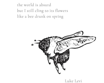 The Bees - Original Poem Print (A4 and A3 Download) Honey Bee Wall Art ...