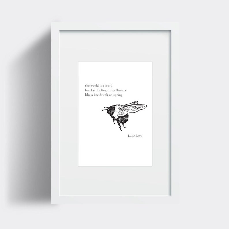 Bee Poem Print Download | Bee Decor - Etsy