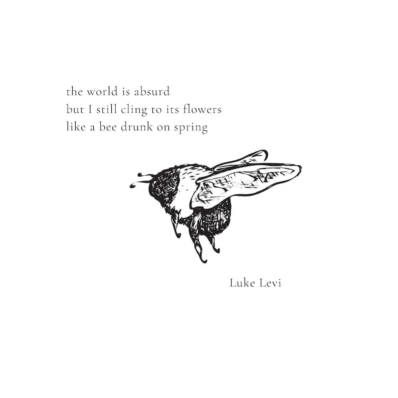 Bee Poem (poetry Print) | Bumble Bee Decor - Etsy