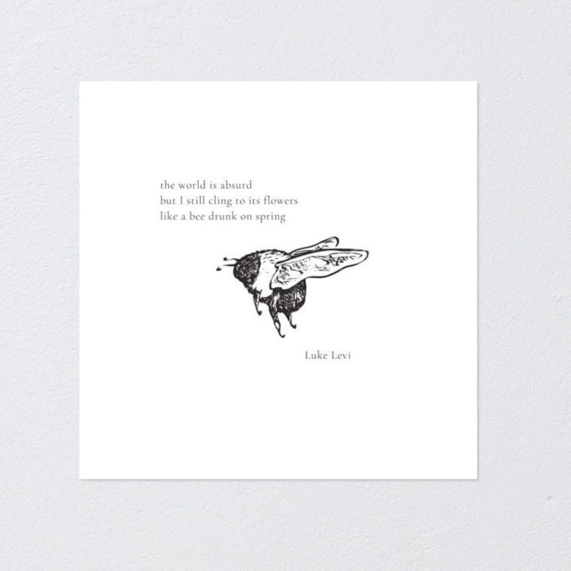 Bee Poem (poetry Print) | Bumble Bee Decor - Etsy