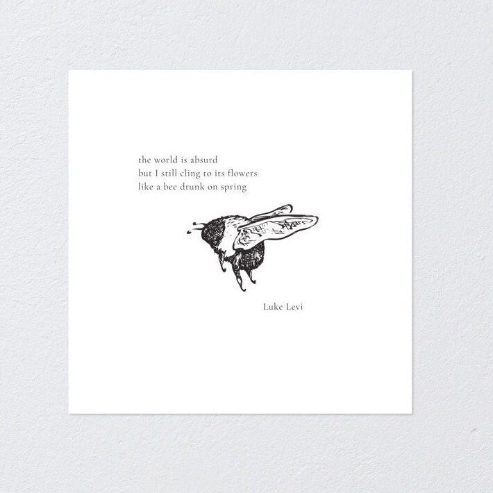 Bee Poem (poetry Print) | Bumble Bee Decor - Etsy