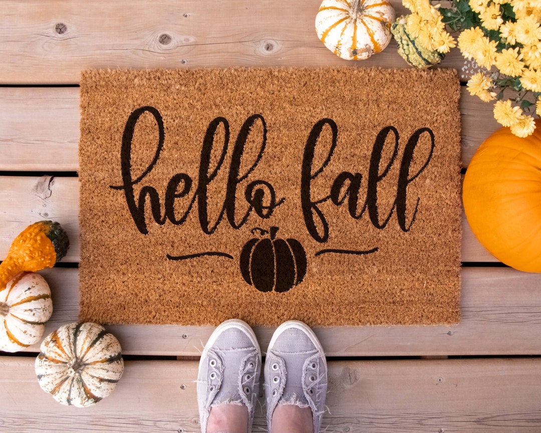 Hello Fall : Golden Coir Doormat Durable Entryway Rug for - Etsy