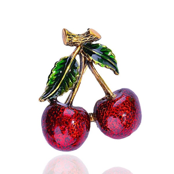 Cherry Brooch - Etsy