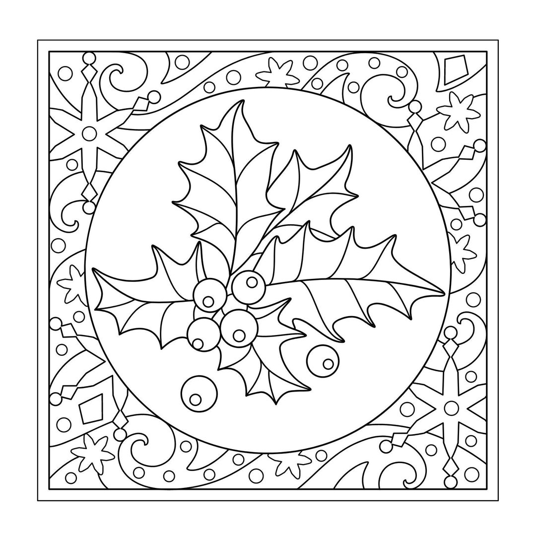Adult Holiday Coloring Sheets - Etsy