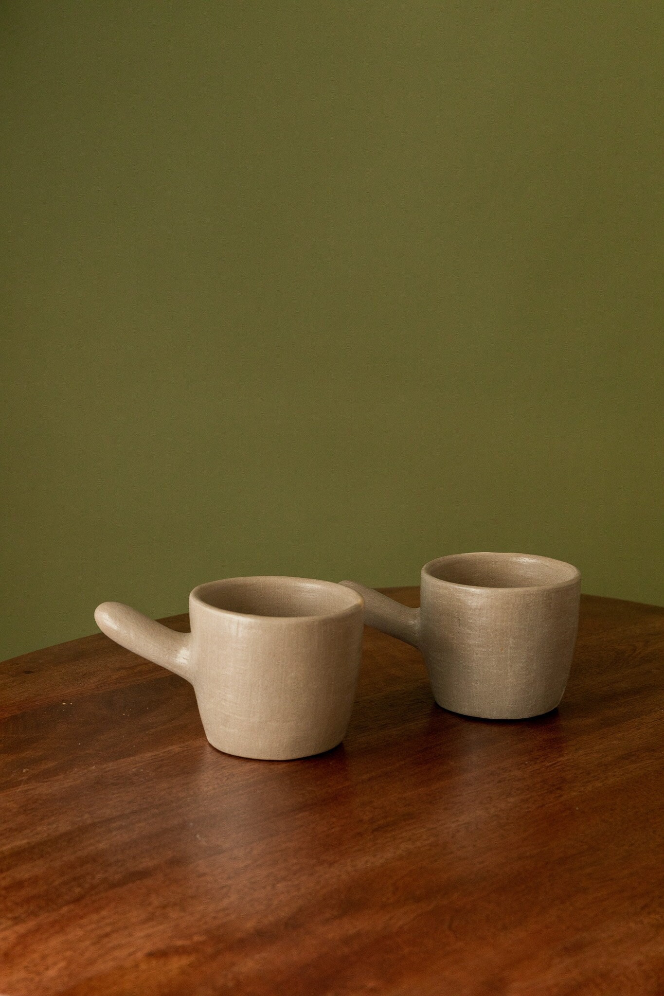 Grey Clay Mug With Handle - Etsy
