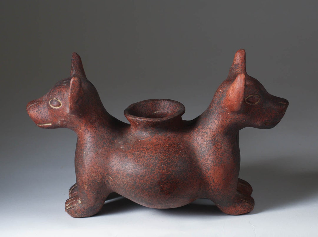 Colima-style Zoomorphic Pottery Double Headed Dog Vessel - Etsy