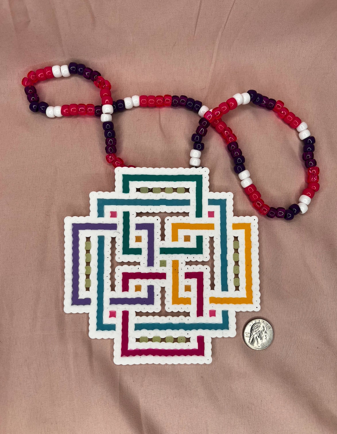 Trippy Sacred Geometry Perler With Detachable Kandi Necklace - Etsy