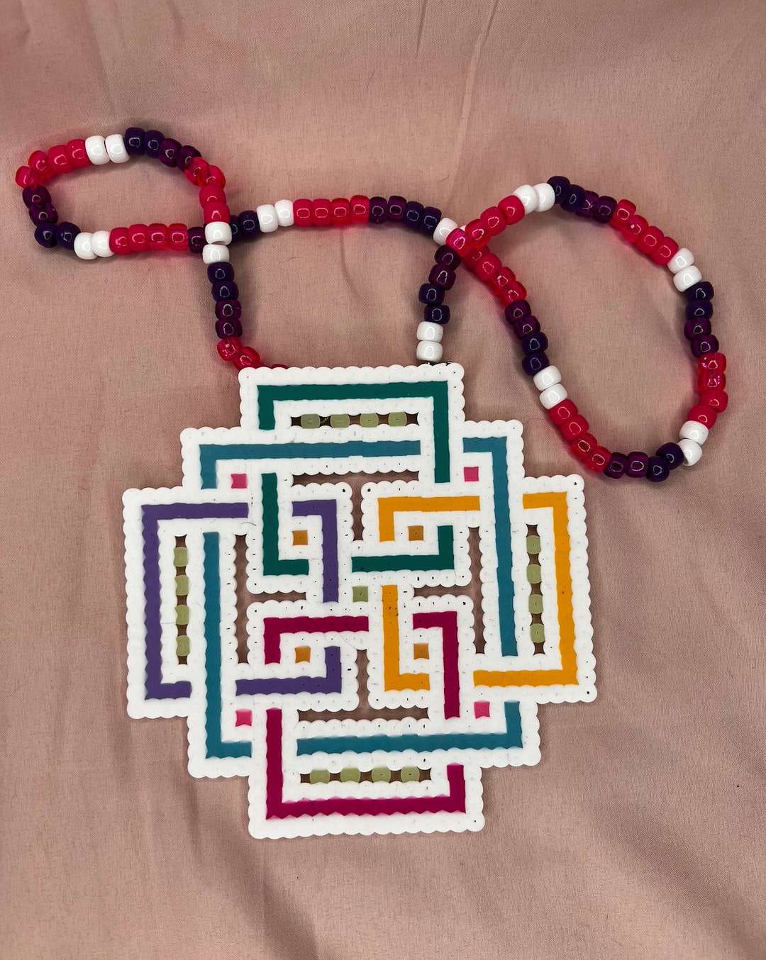 Trippy Sacred Geometry Perler With Detachable Kandi Necklace - Etsy