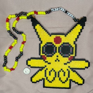 Trippy Pikachu Perler With Detachable Kandi Necklace - Etsy