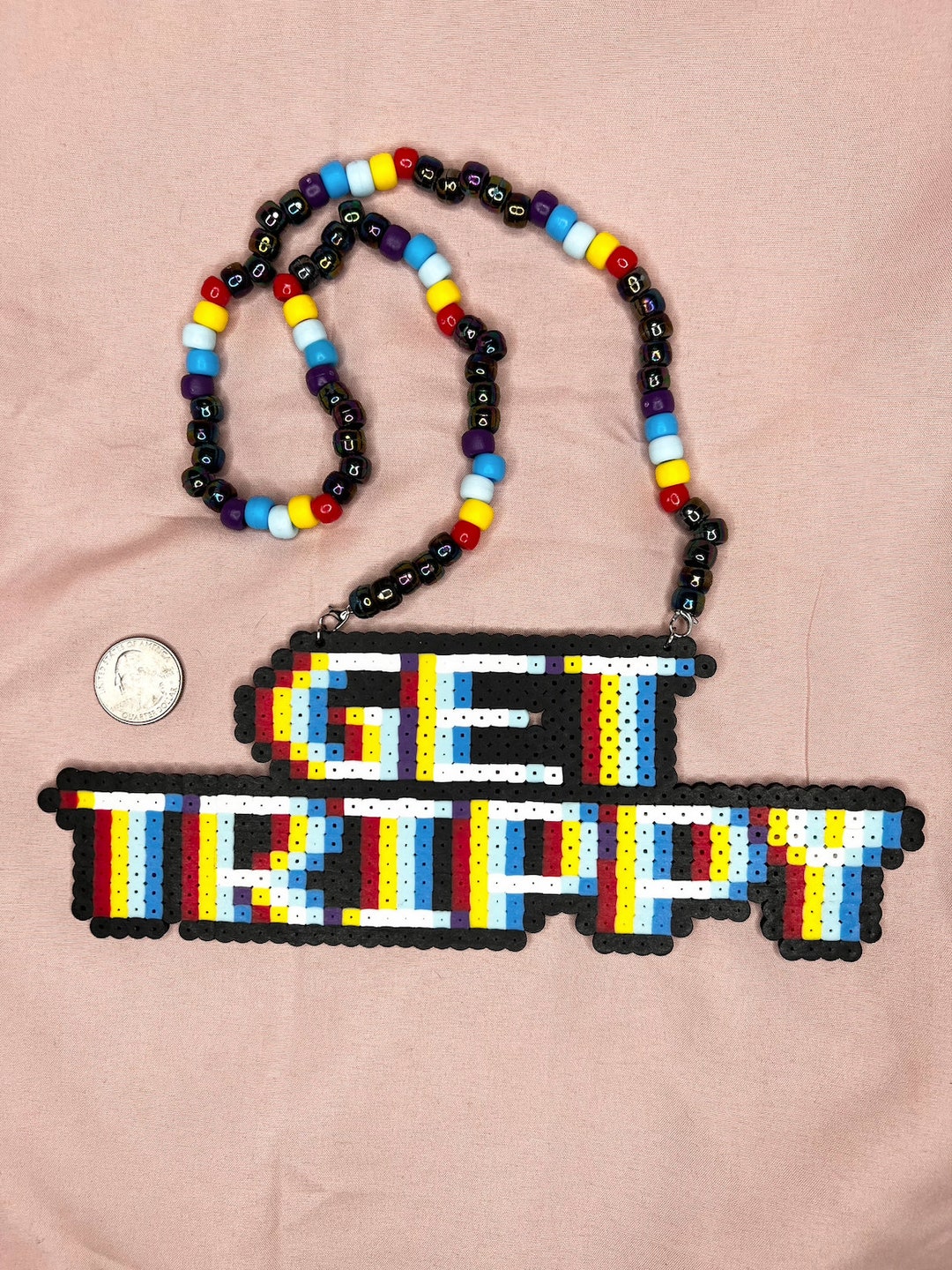 Get Trippy Glitch Perler With Detachable Kandi Necklace - Etsy