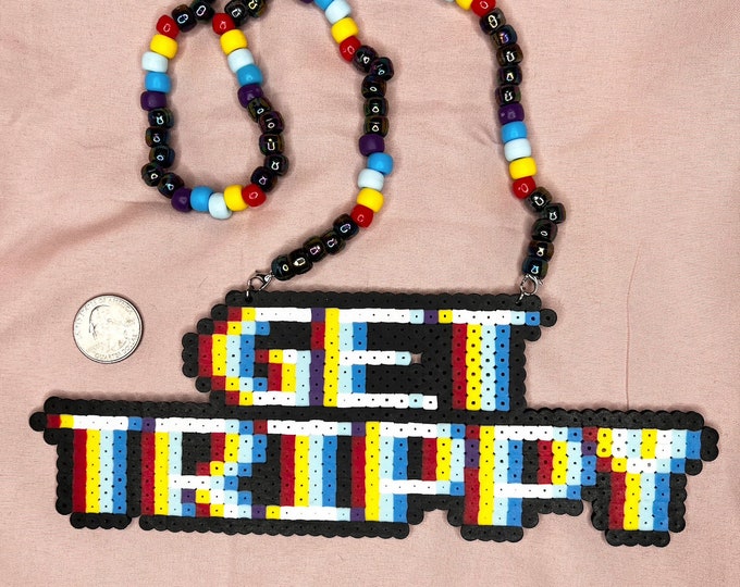 Get Trippy Glitch Perler With Detachable Kandi Necklace - Etsy