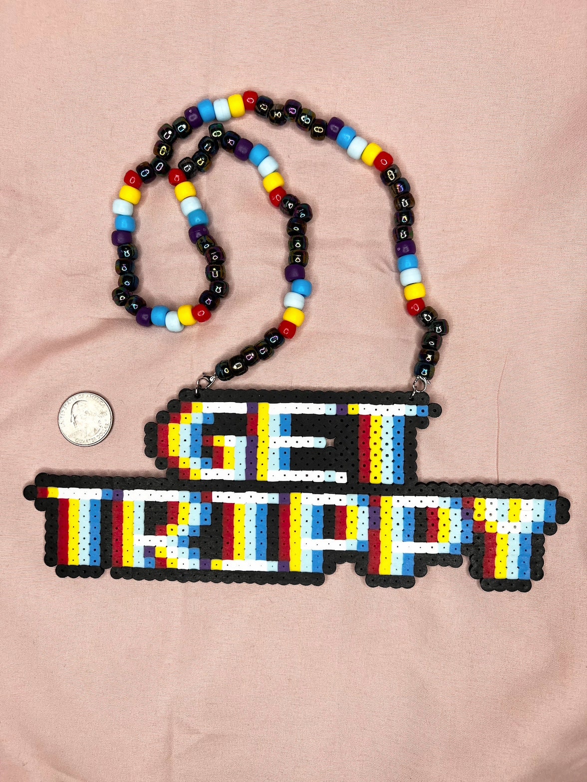Get Trippy Glitch Perler With Detachable Kandi Necklace - Etsy