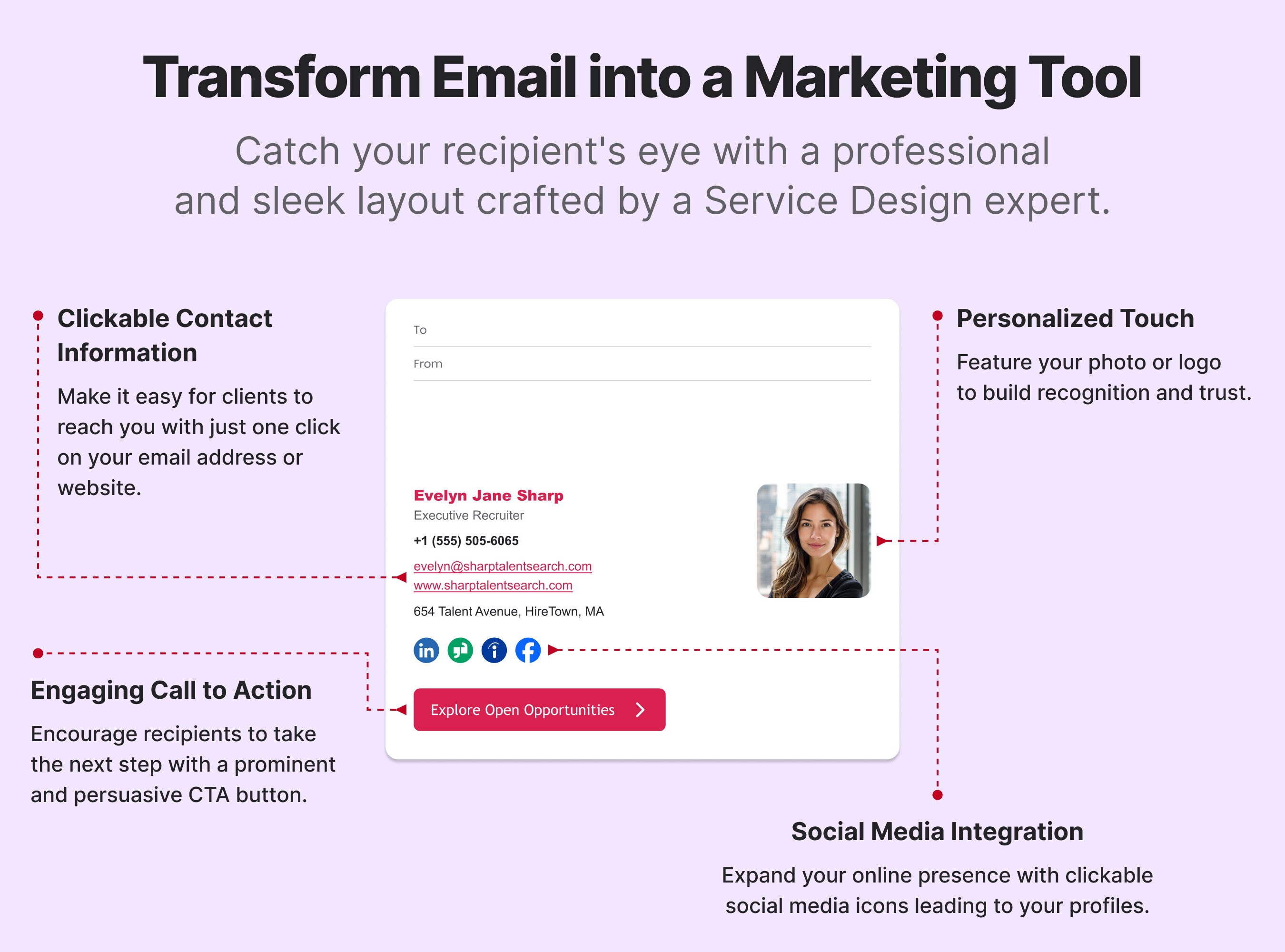 Customizable & Mobile-friendly Email Signature | Clickable Design ...