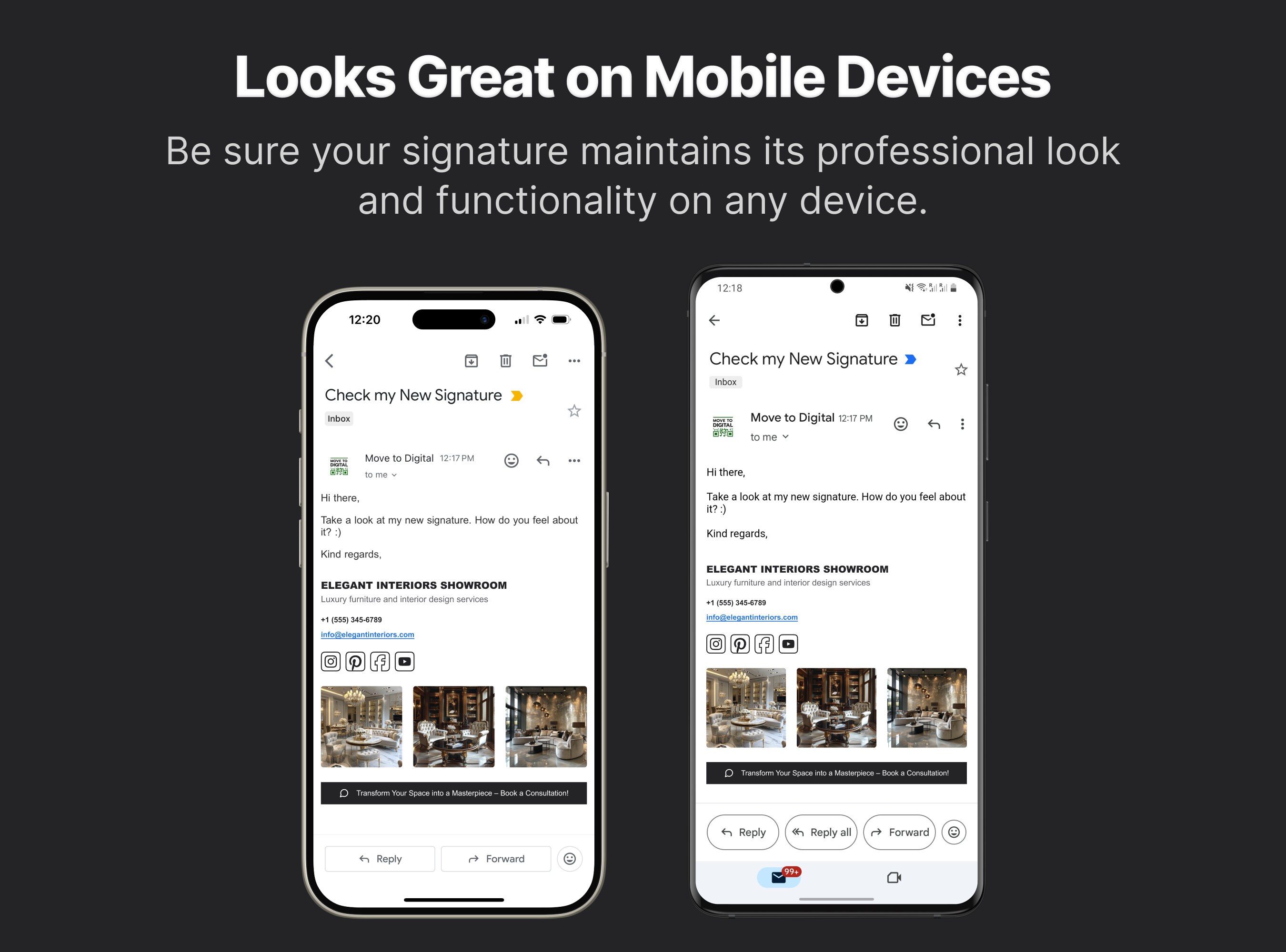 Professional Email Signature Portfolio Template | Clickable ...