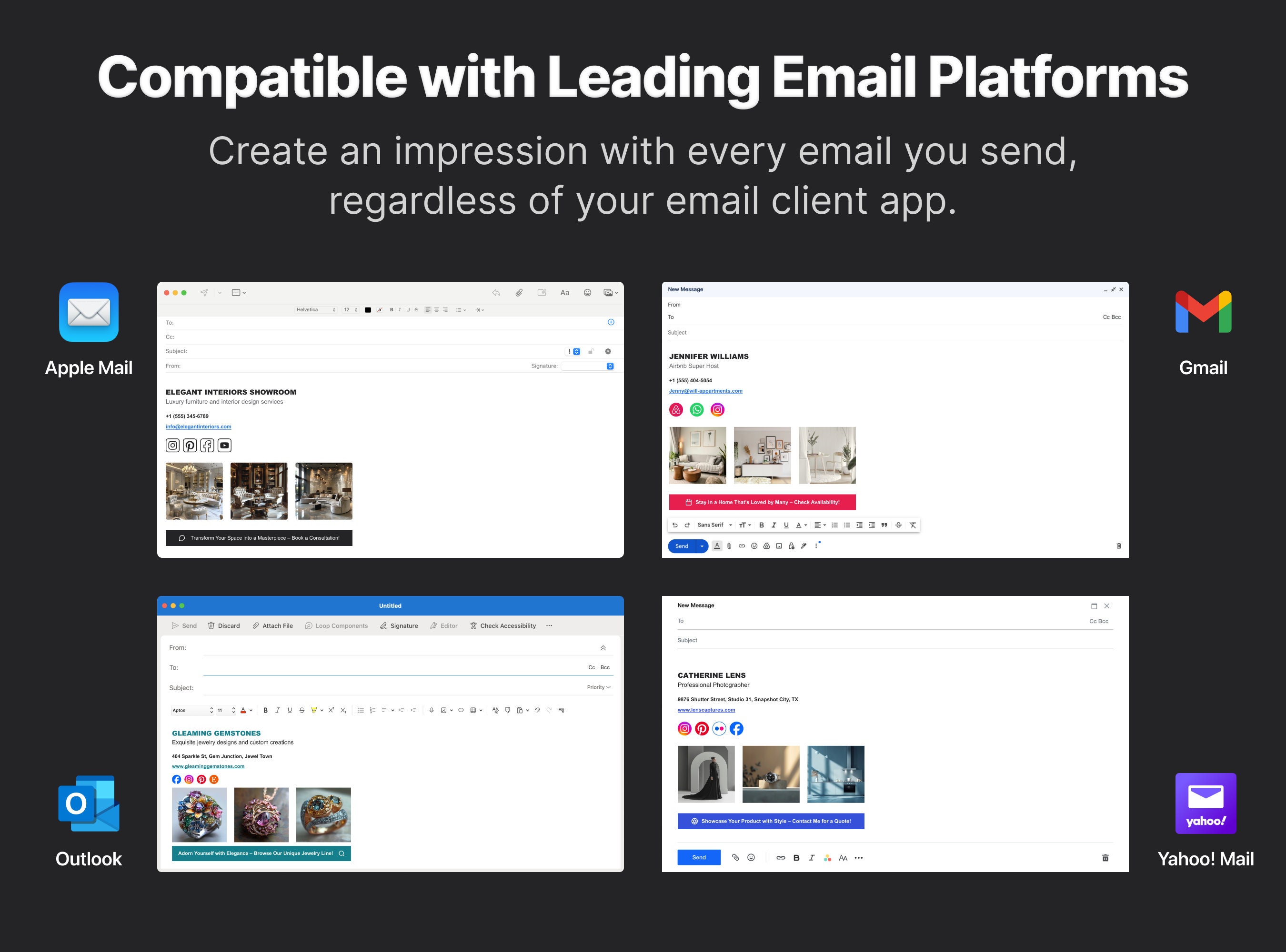 Professional Email Signature Portfolio Template | Clickable ...
