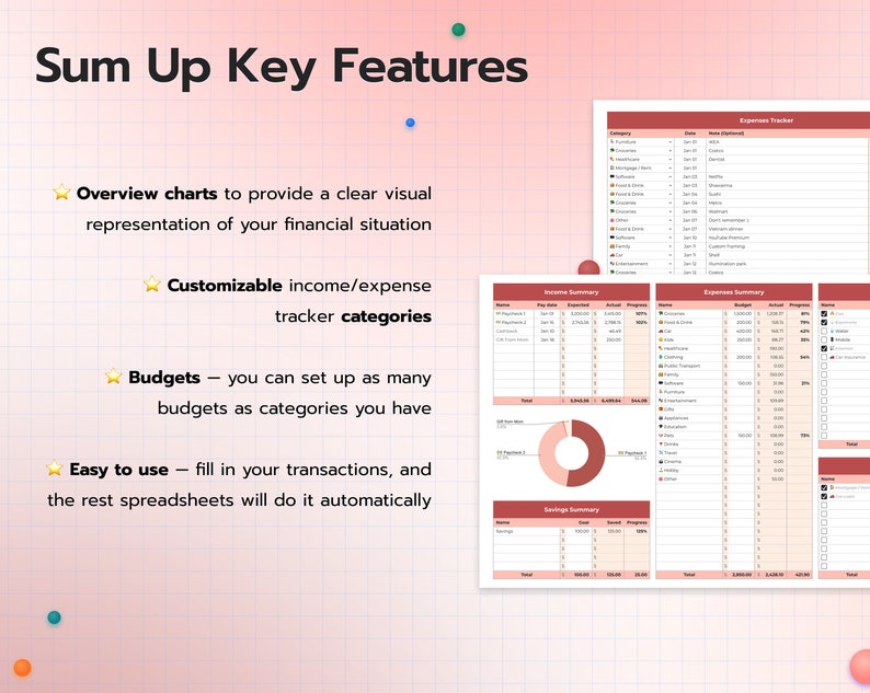 Financial Planner 2024: Monthly Budget Spreadsheet - Etsy