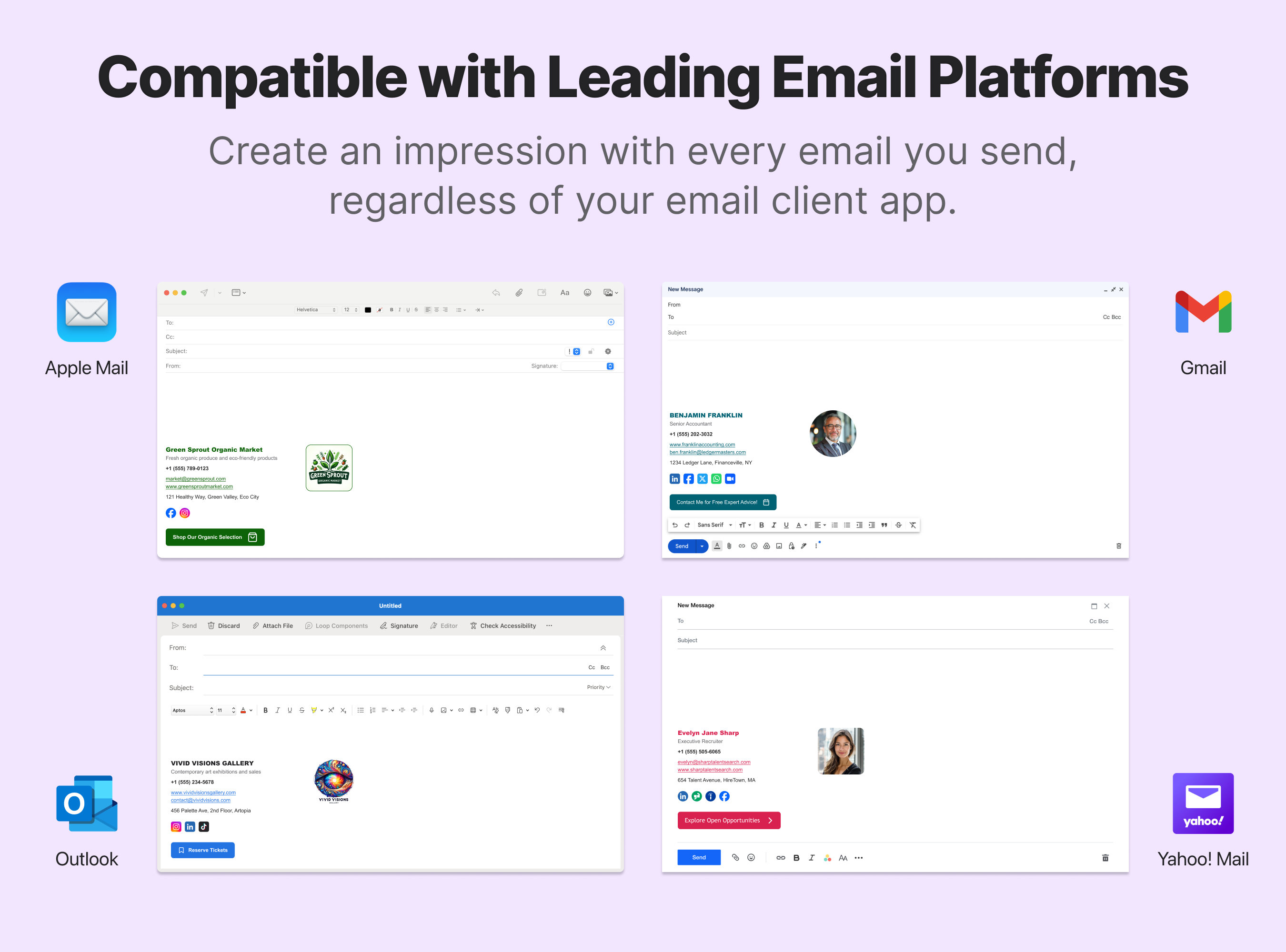 Customizable & Mobile-friendly Email Signature | Clickable Design ...