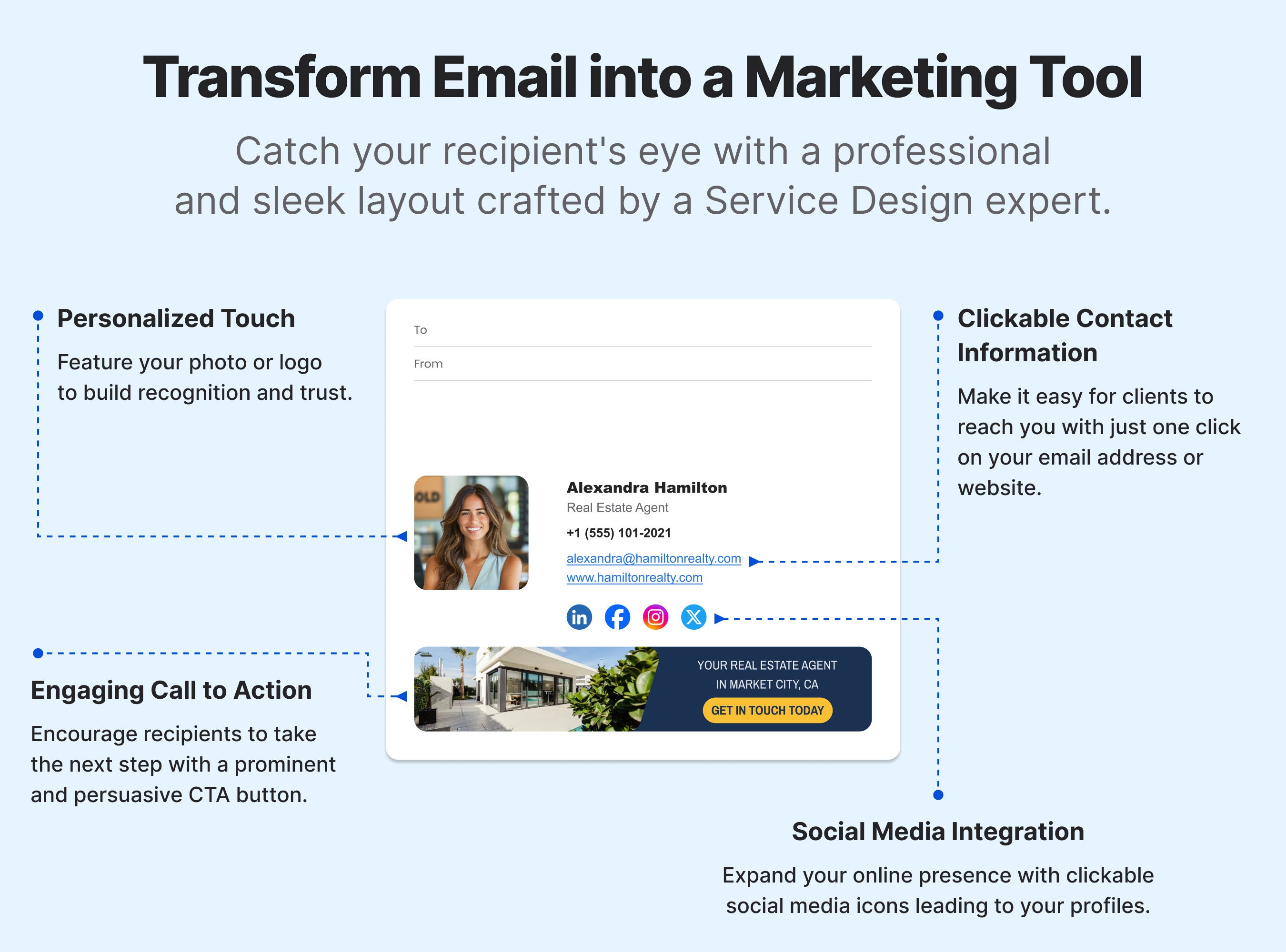 Professional Clickable Email Signature Template | Customizable & Mobile ...