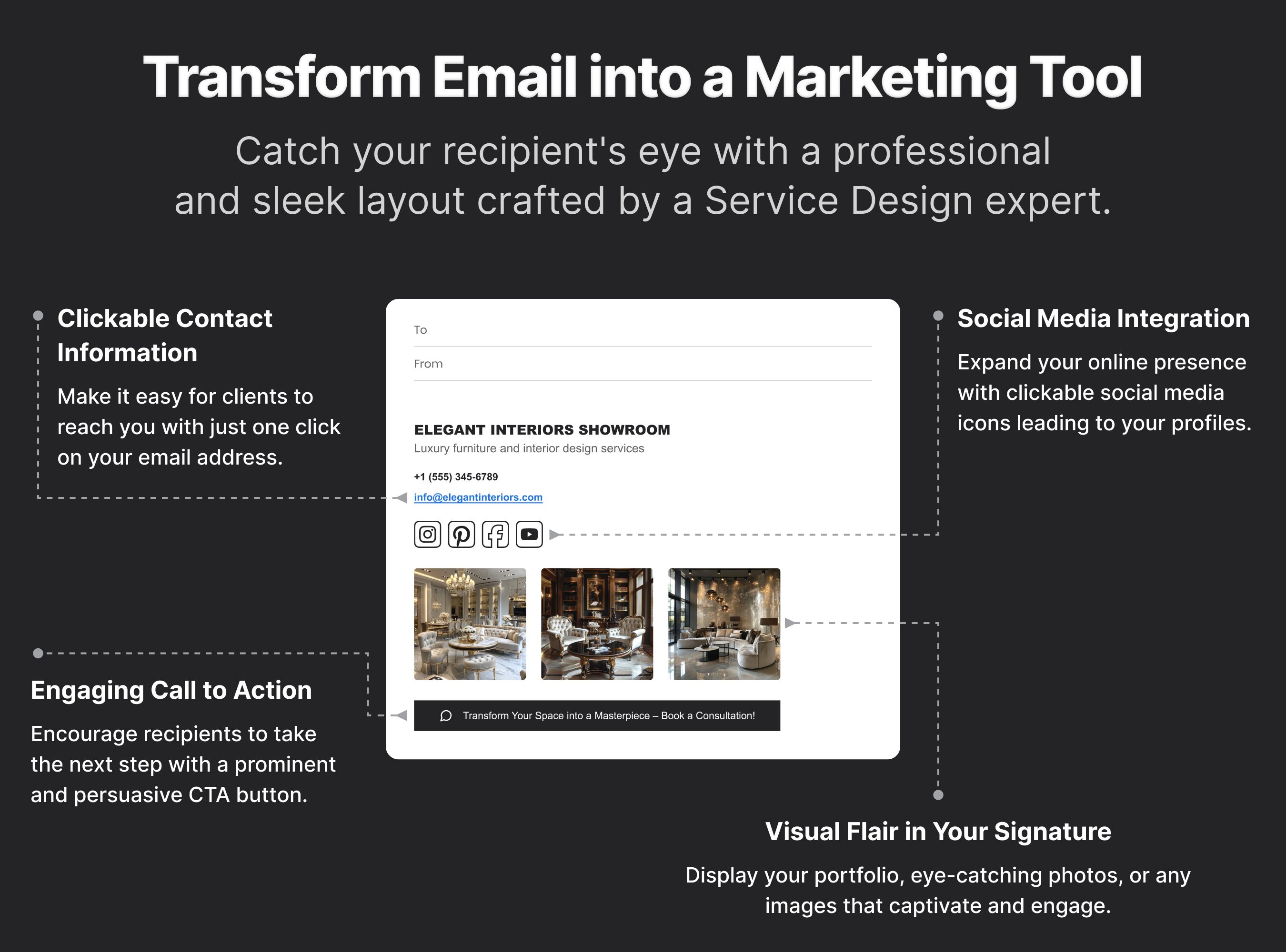 Professional Email Signature Portfolio Template | Clickable ...