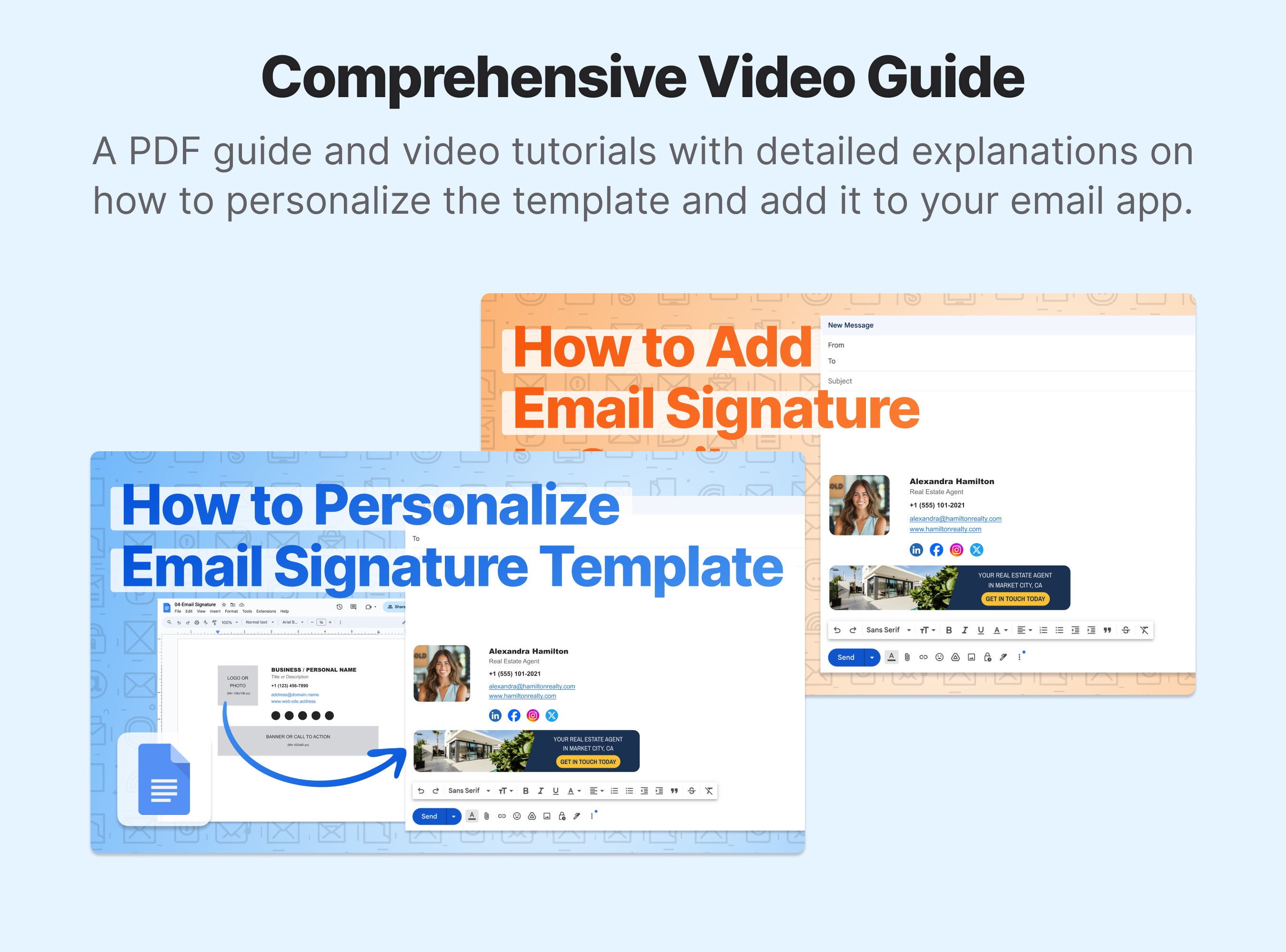 Professional Clickable Email Signature Template | Customizable & Mobile ...