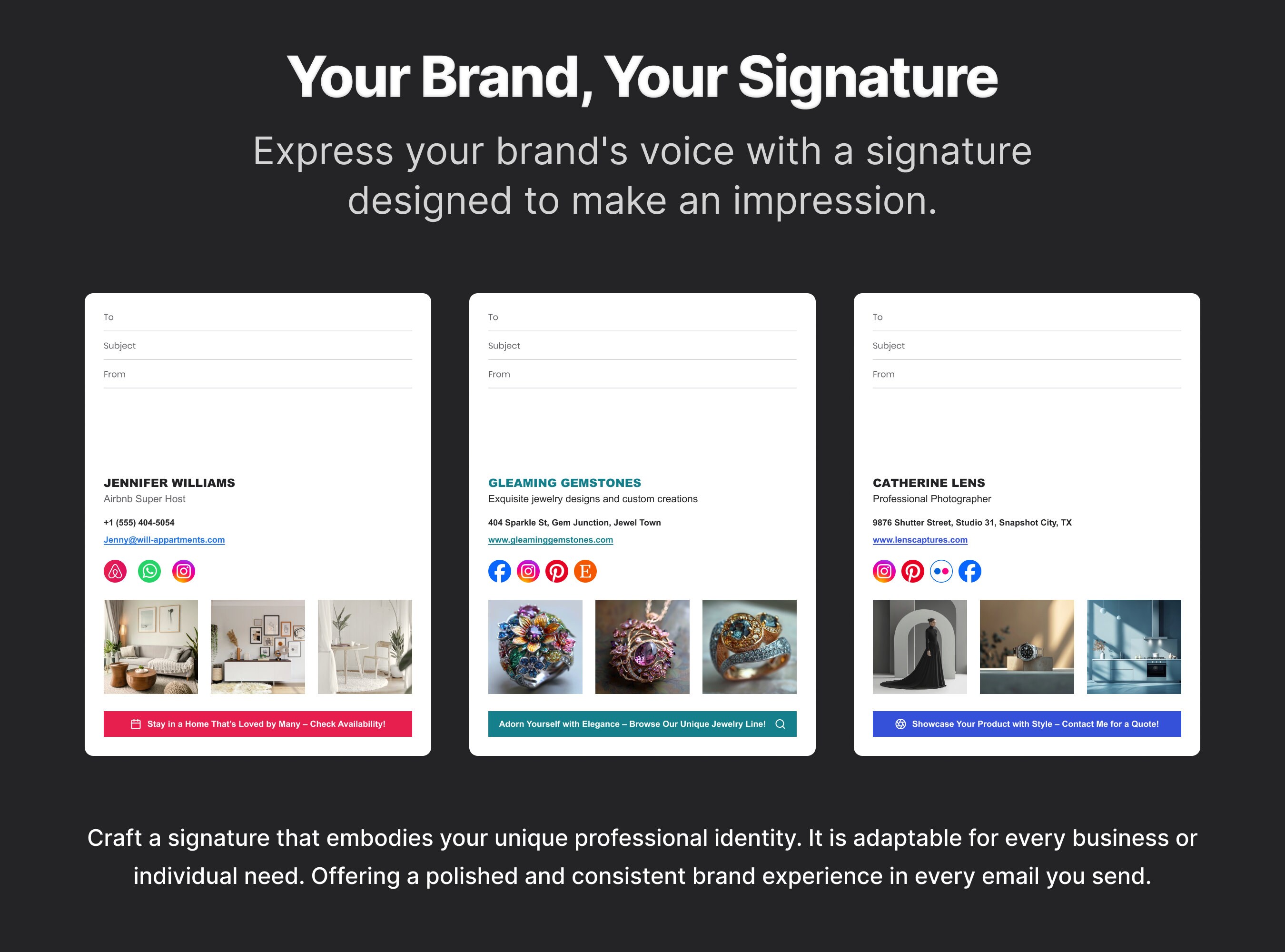 Professional Email Signature Portfolio Template | Clickable ...