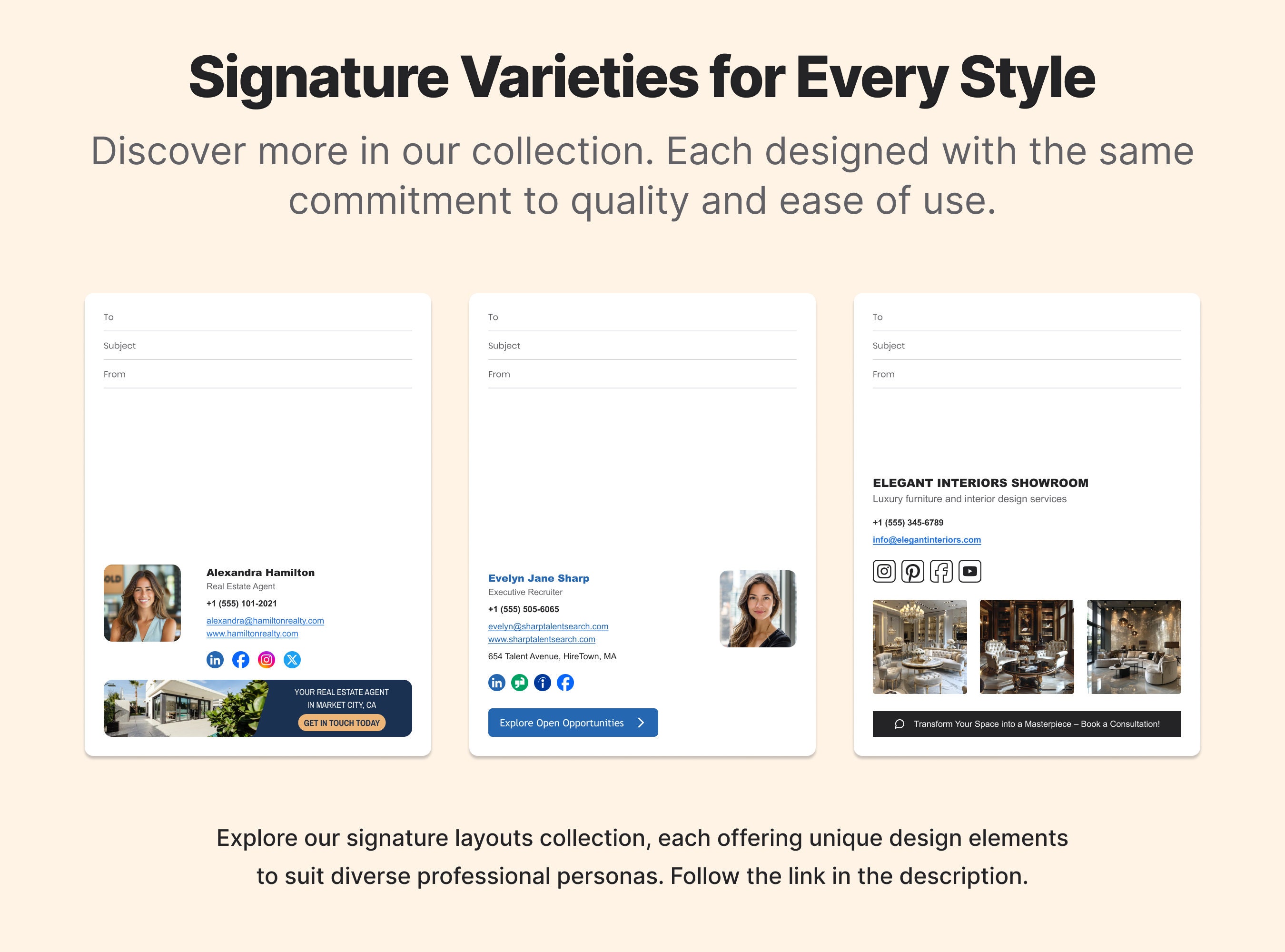 Editable Email Signature Template | Professional & Mobile-friendly ...