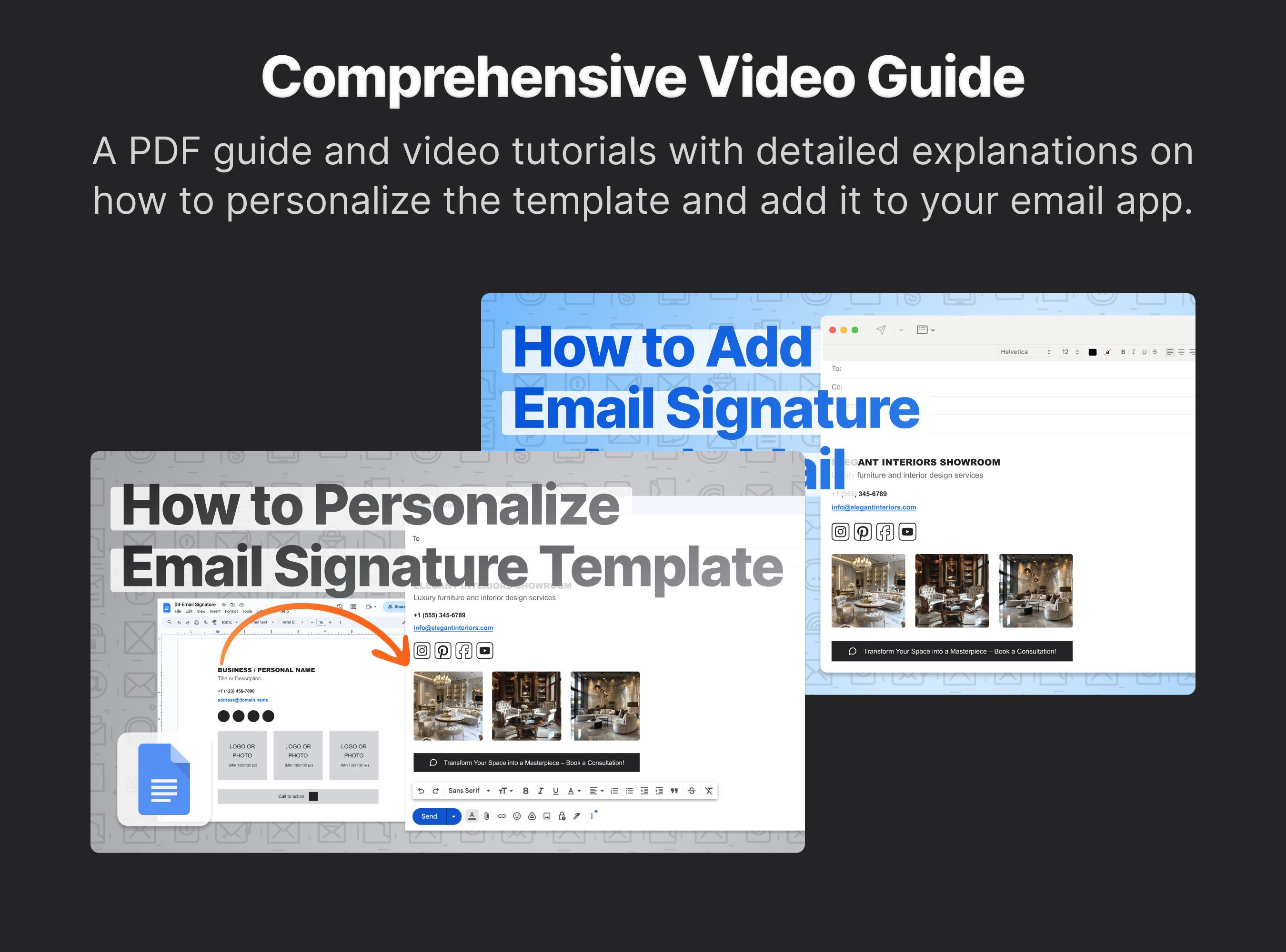 Professional Email Signature Portfolio Template | Clickable ...
