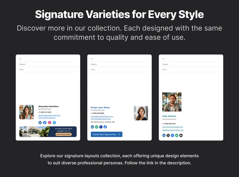 Professional Email Signature Portfolio Template | Clickable ...