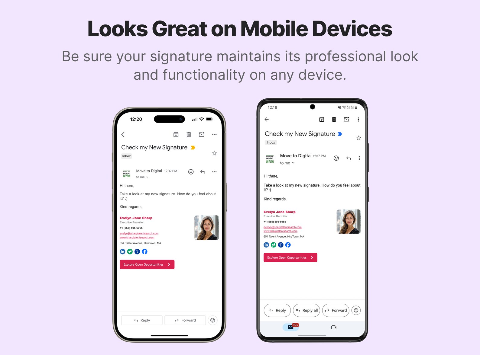 Customizable & Mobile-friendly Email Signature | Clickable Design ...