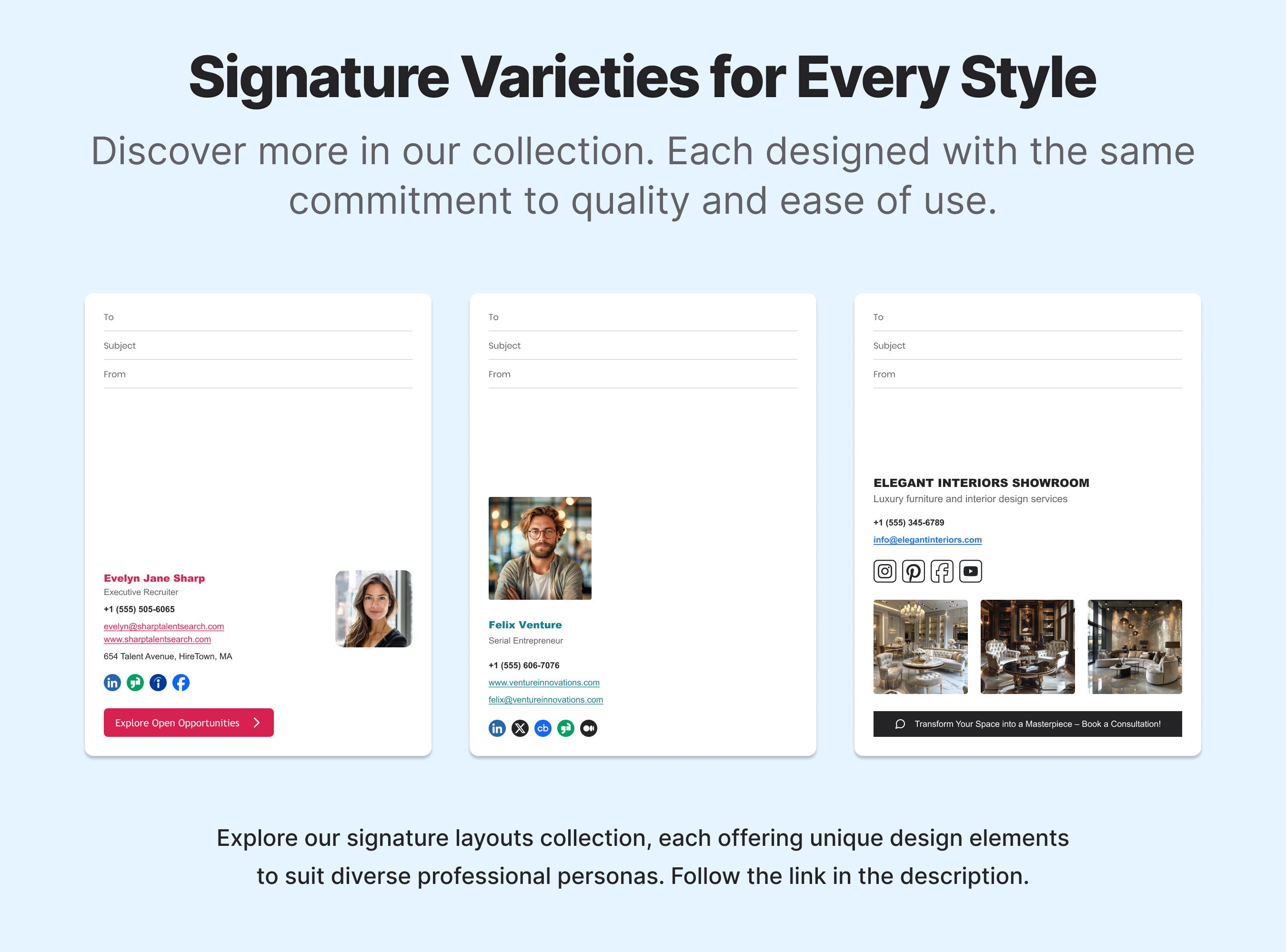 Professional Clickable Email Signature Template Customizable & Mobile ...