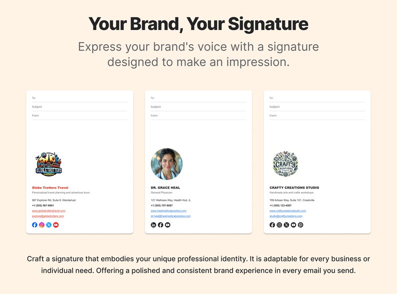 Editable Email Signature Template Professional & Mobile-friendly Apple ...