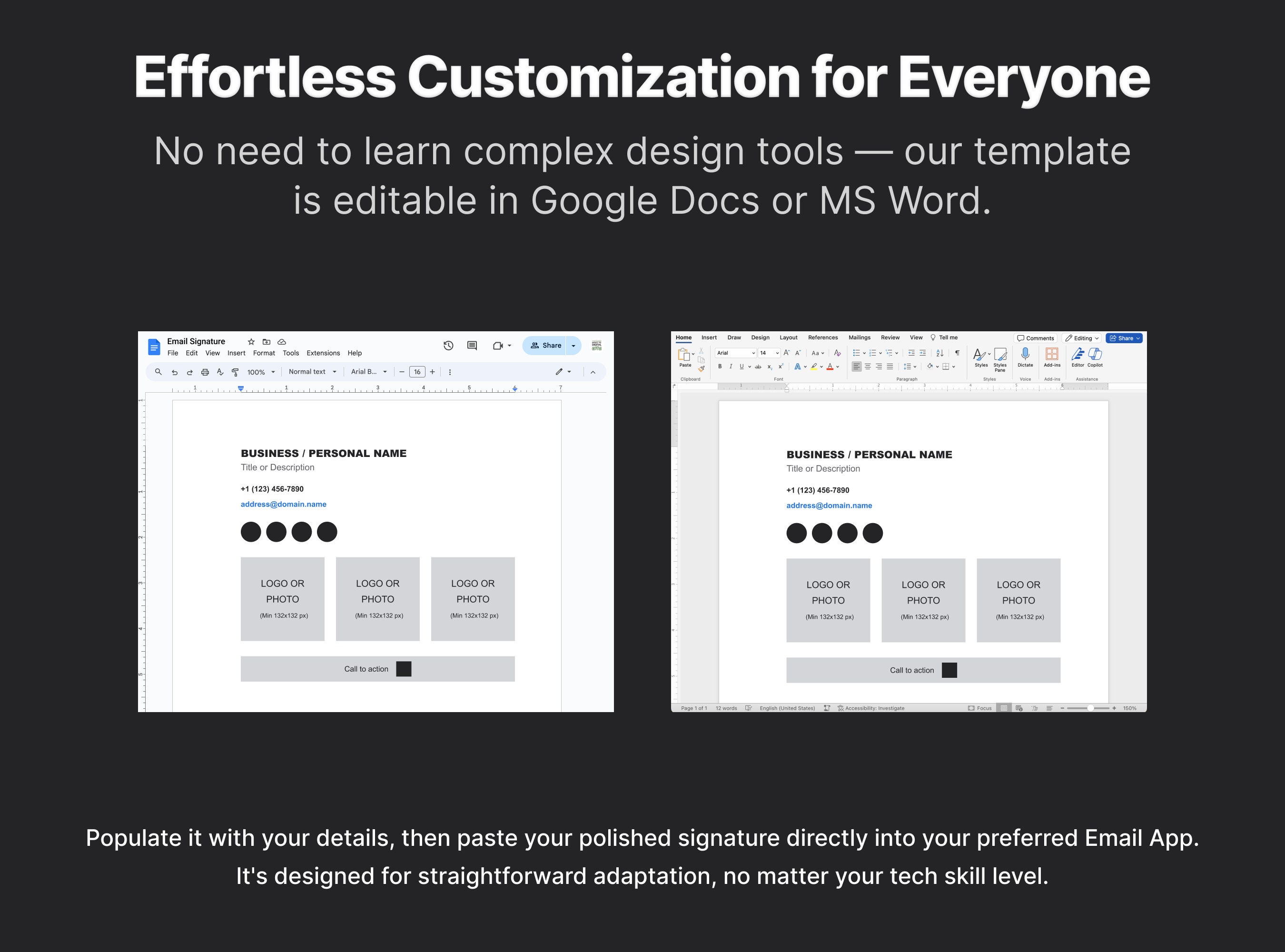 Professional Email Signature Portfolio Template | Clickable ...