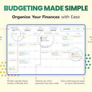 Google Sheets Bill Tracker | Monthly Budget Planner & Spending Tracker ...