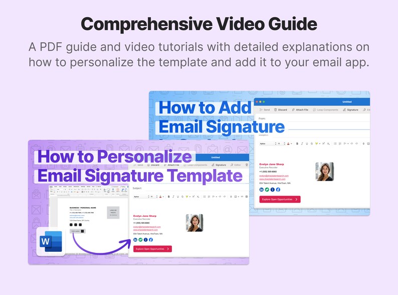 Customizable & Mobile-friendly Email Signature | Clickable Design ...
